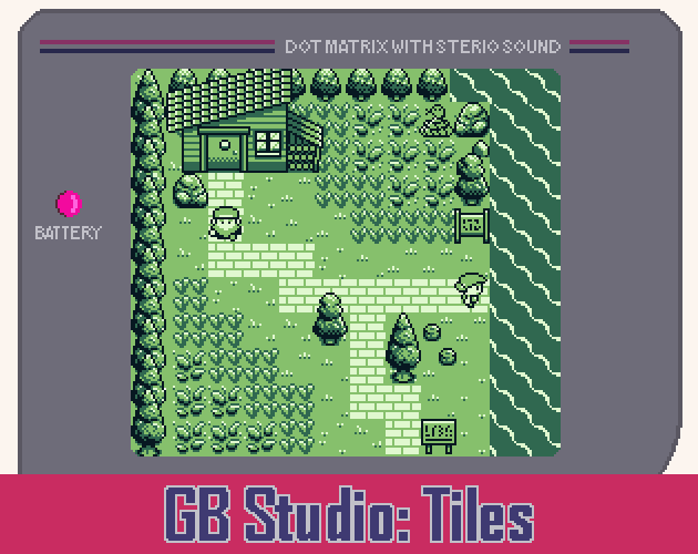 GB studio overworld RPG tiles by The Pixel Nook