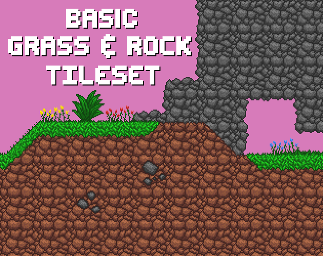 Basic Grass & Rock Tileset (32x32) by TaxmaniumGames
