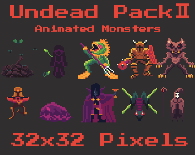 Undead Pixel Monster Pack II by Raharl.Pixel