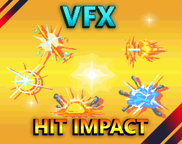 VFX - HIT IMPACT VOL 2 - Pixel Art Effects by kiddolink
