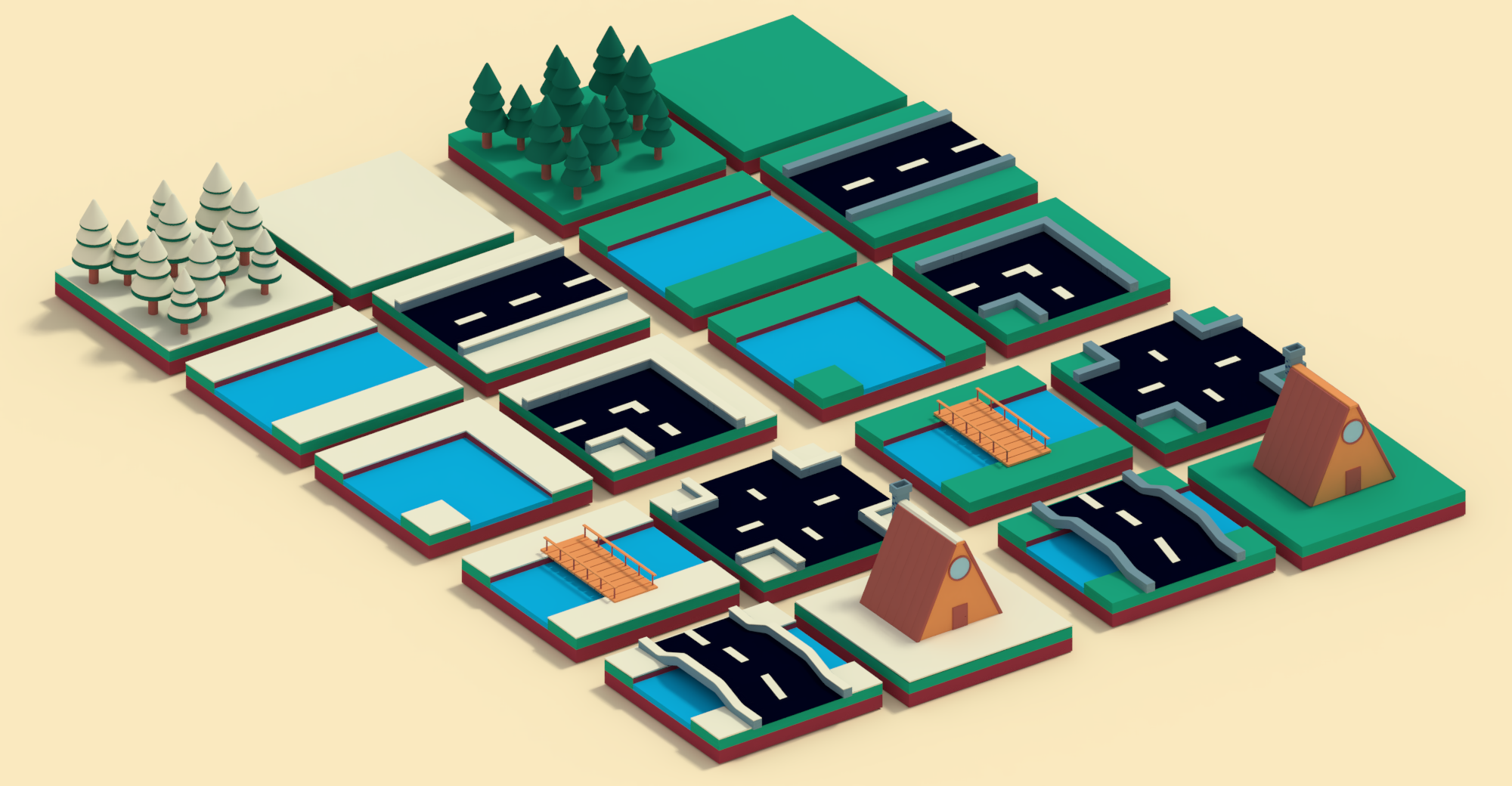 3d lowpoly forest by Re-Playit