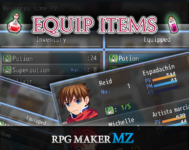 Equip Items - Rpg Maker MZ plugin by Lheku Qhukyaru