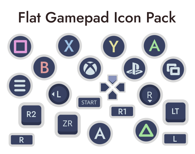 Flat Gamepad Icons by RobTheFiveNine