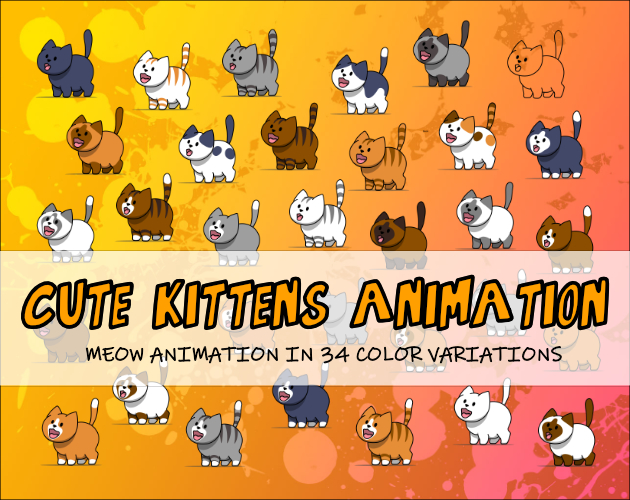 Cute Kitten Animation MEOW by Gamedev Kitty