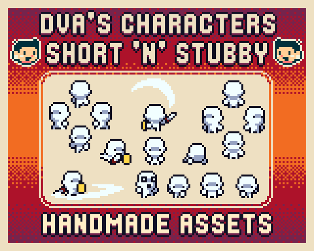 DVA'S Top Down Character Asset pack: Short 'N' Stubby by DanVelasquezArt