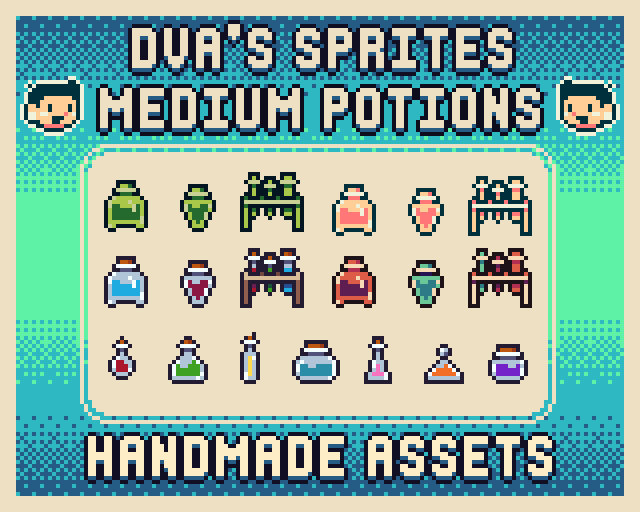 DVA'S RPG Potion Asset Pack: 2D Potions Pack 16x16 by DanVelasquezArt