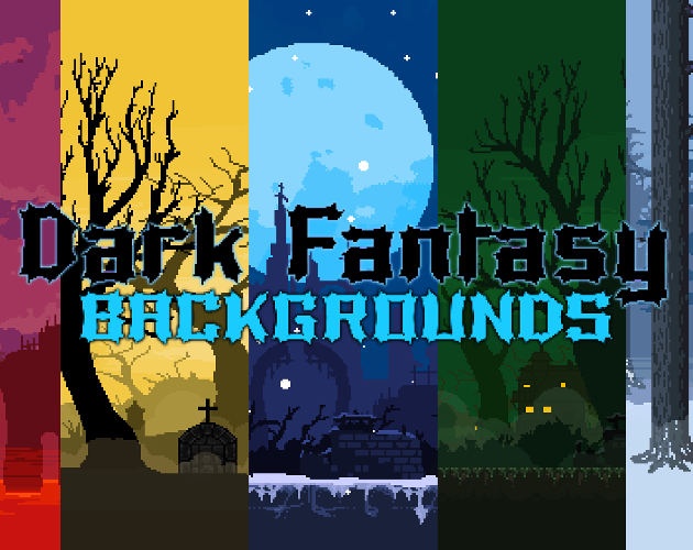 2D Pixel Art DARK FANTASY Backgrounds by Arludus