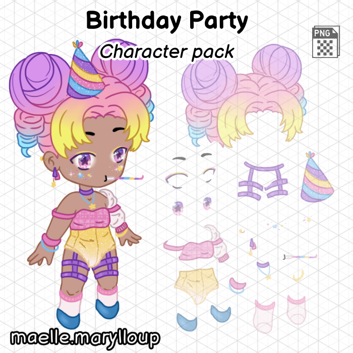 Birthday Party (Character) by MaelleMarylloup