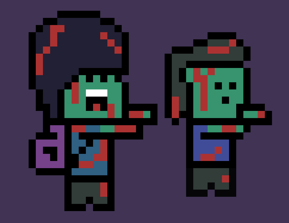 Cute Zombies + walk anim 32x by gamedevcat2