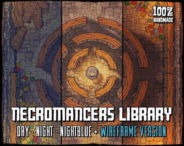 Neromancer's Library - PRINT & VTT Battlemap by TöMa