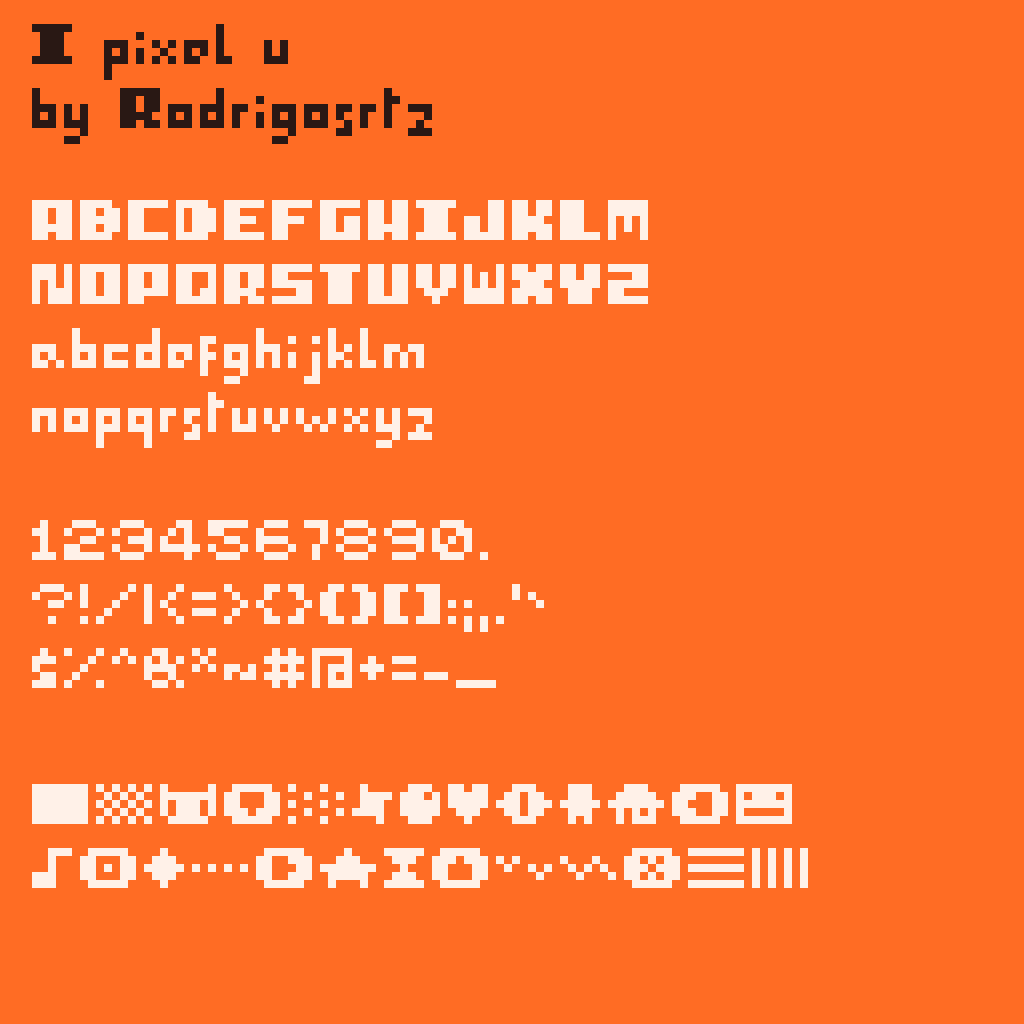 PICO-8 I pixel u font by José Aular