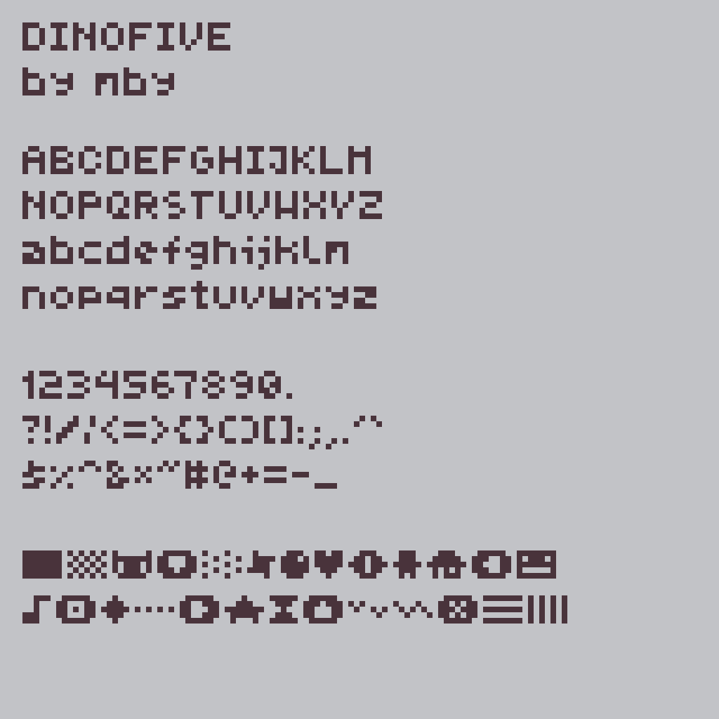 PICO-8 DINOFIVE font by José Aular
