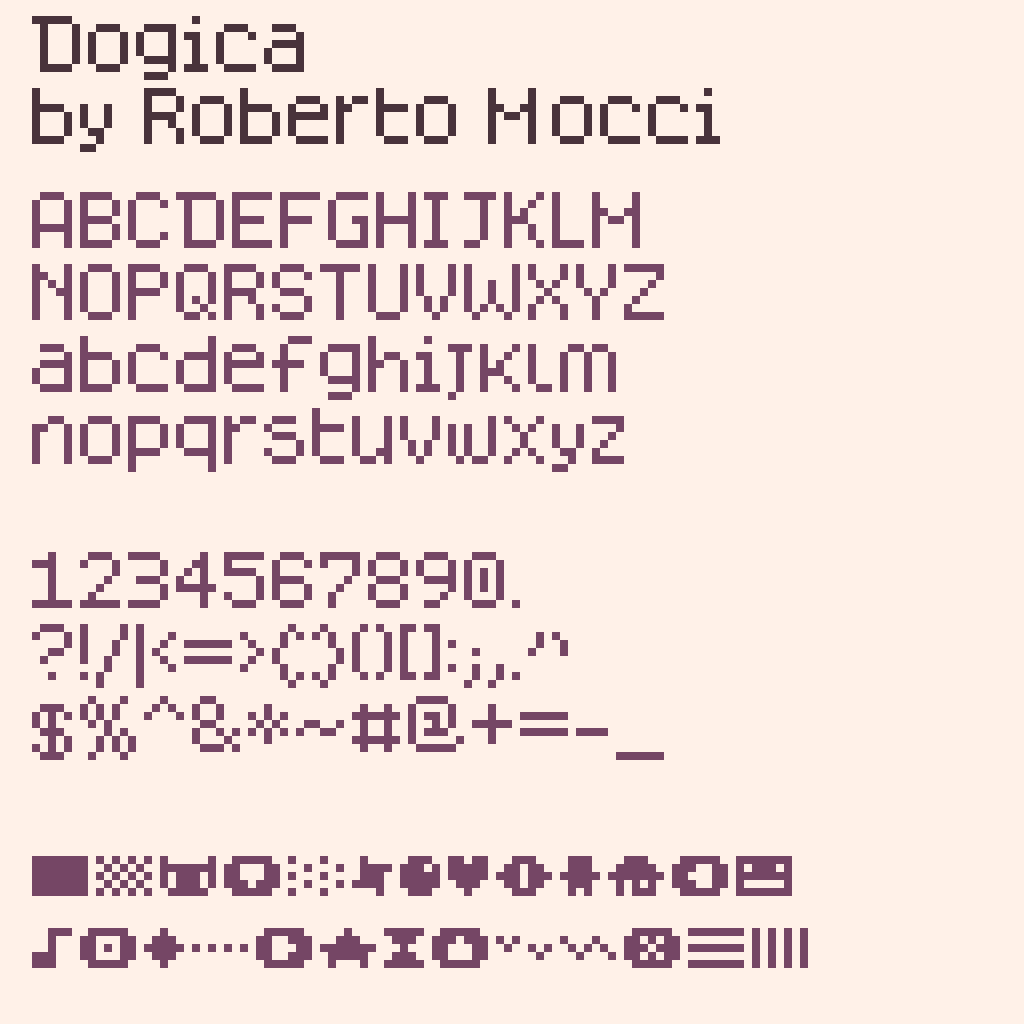 PICO-8 Dogica font by José Aular