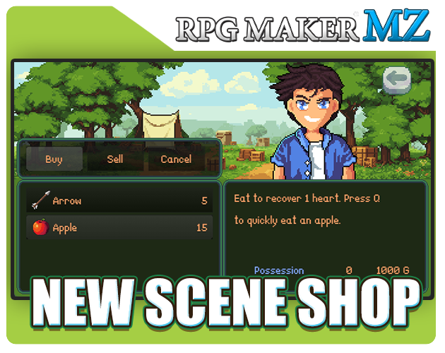 Customized Scene Shop - Plugin for RPG Maker MZ by Sang Hendrix