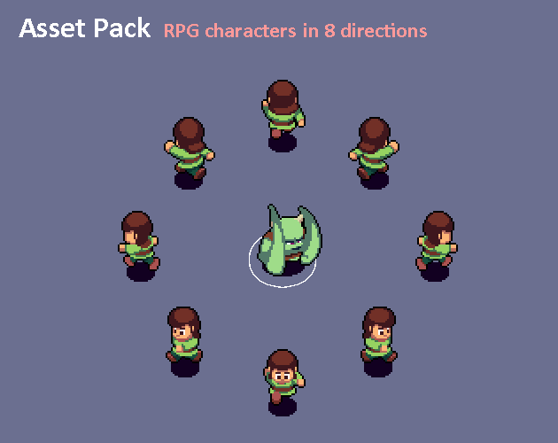 RPG characters animated "8 directions" 64x64px Canvas by Di3goalmeida