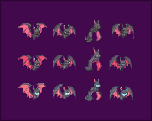 Bat Pixel Art Pack Free by PixelSkeys