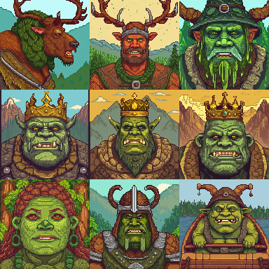 Ogres-/Goblins-Faces by pixel_prismor