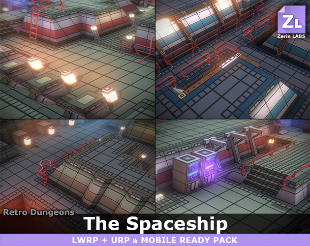 Lowpoly modular dungeon : The Spaceship Sci-Fi by ZerinLABS