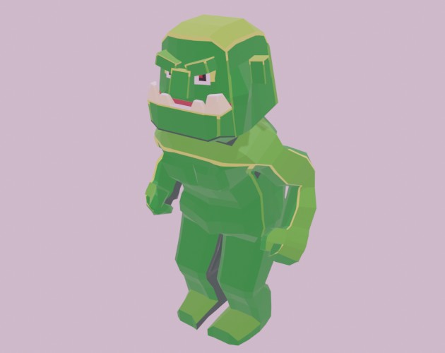 Rigged PS1 Style Low Poly Orc by Weazel Tech