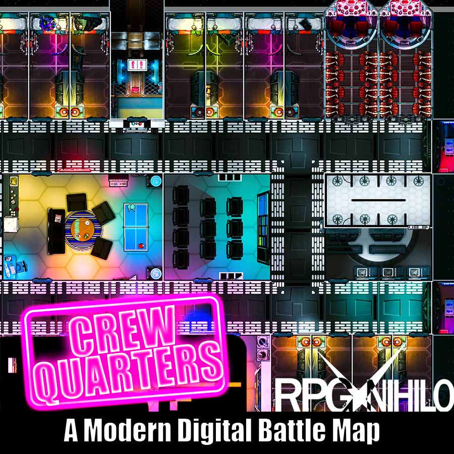 Space Station Crew Quarters (26x18 IN) Science Fiction Digital Battle ...