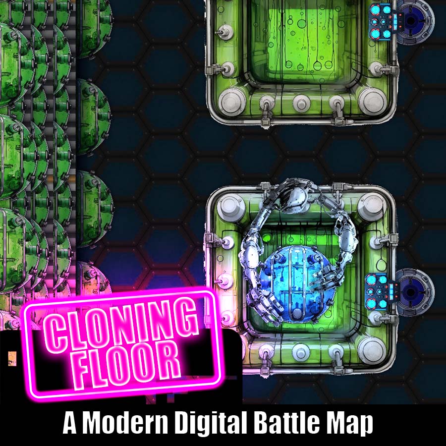 Cloning Floor (14x13 IN) Science Fiction Digital Battle Map by rpgxnihilo