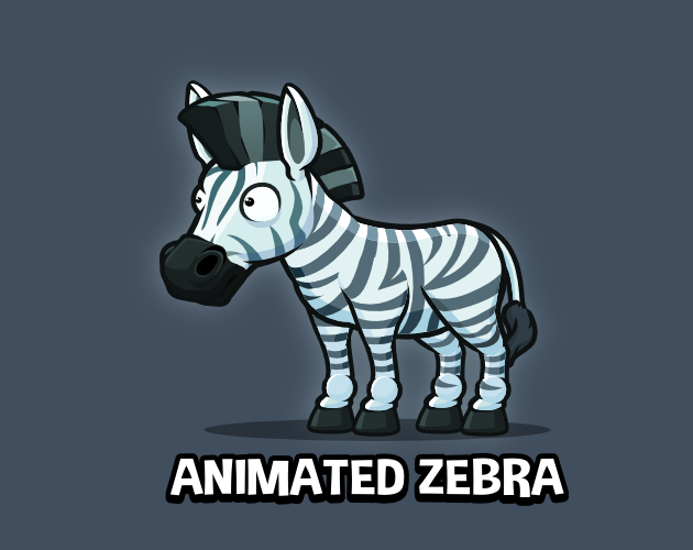 Animated zebra by Robert Brooks - gamedeveloperstudio.com