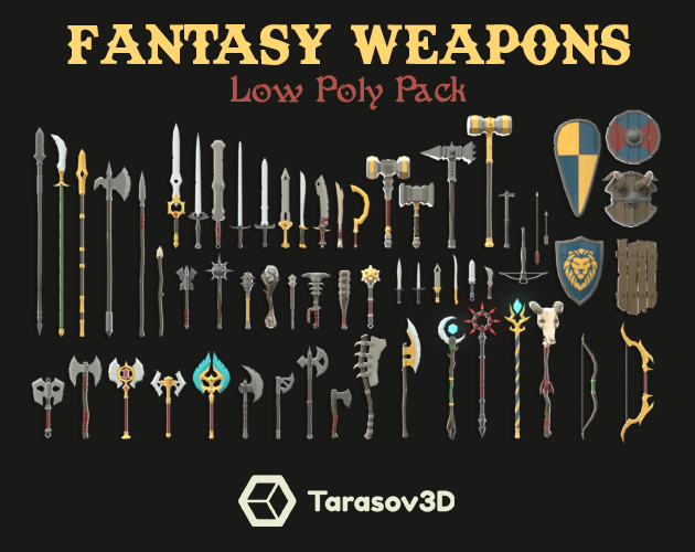 Fantasy Weapons LowPoly Pack by Tarasov3D studio
