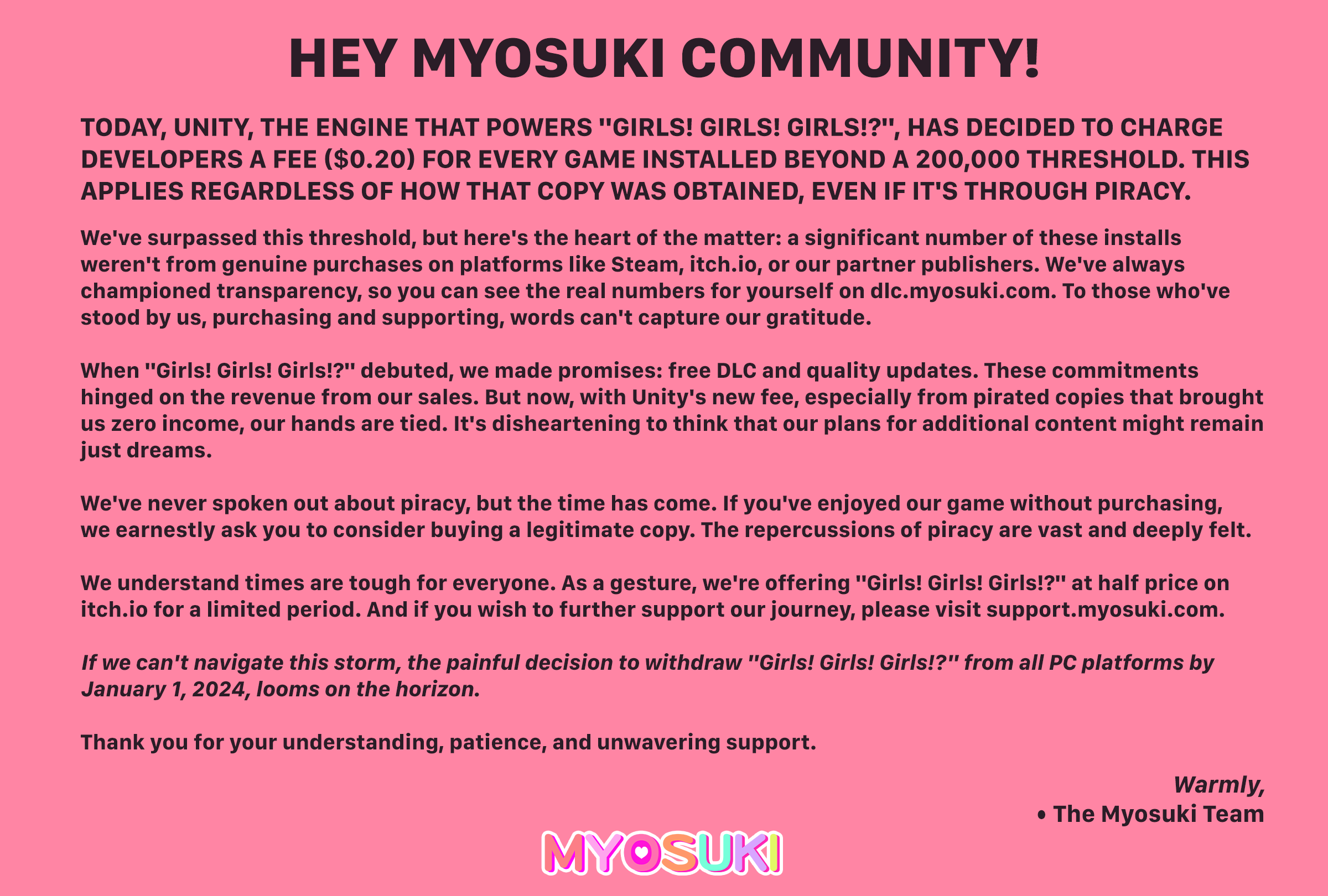 Girls Girls Girls Unity Runtime Fee Recoup Sale By Myosuki