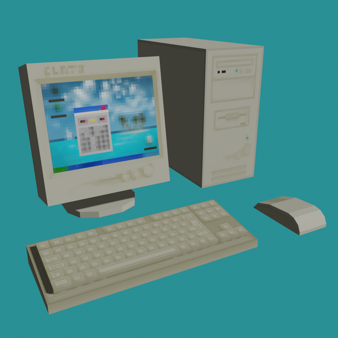 Old PC - Low Poly Set - Asset pack by DioPieretti