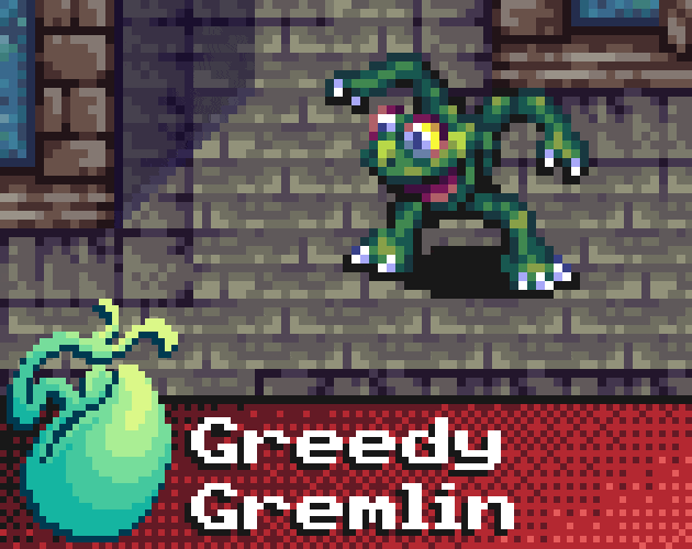 Pixel Art Creature Sprite - Greedy Gremlin by Seliel the Shaper