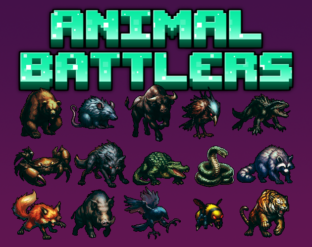 24 Animal Battlers Pack 128x128 by Battlebacks