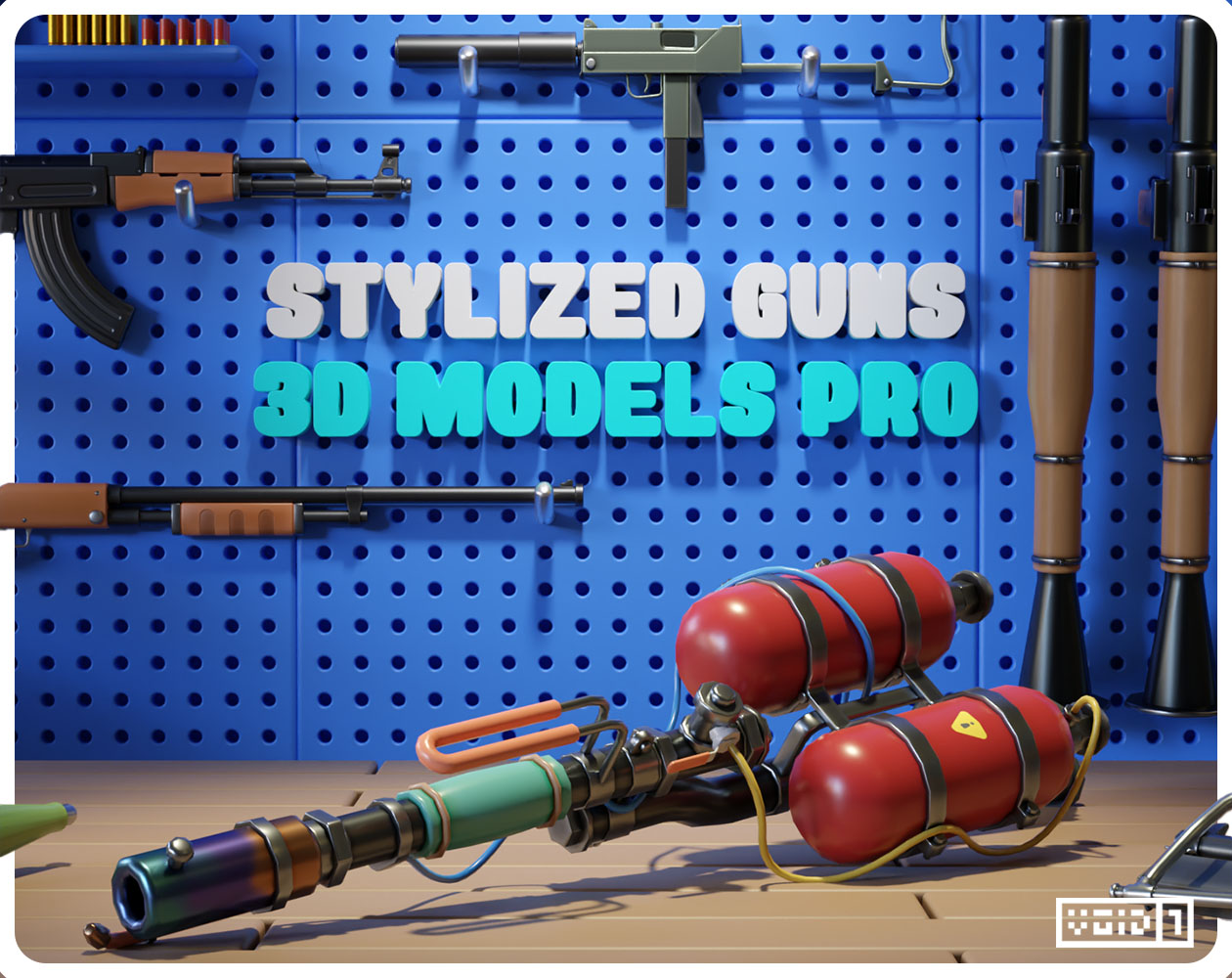 Stylized Guns 3D Models PRO by VOiD1 Gaming