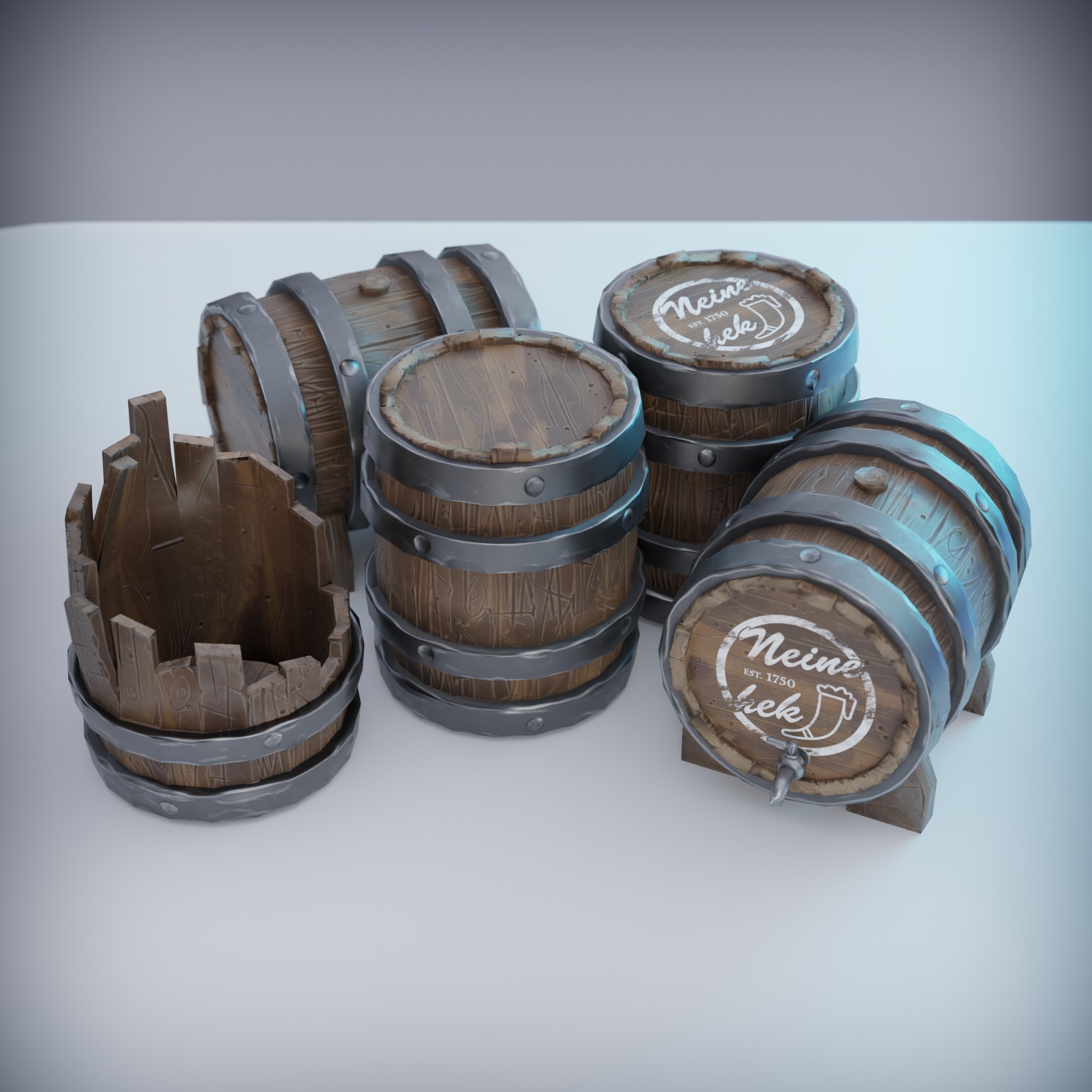 New Stylized Wood Barrels | Game Assets - Stylized Wood Barrels by dev ...