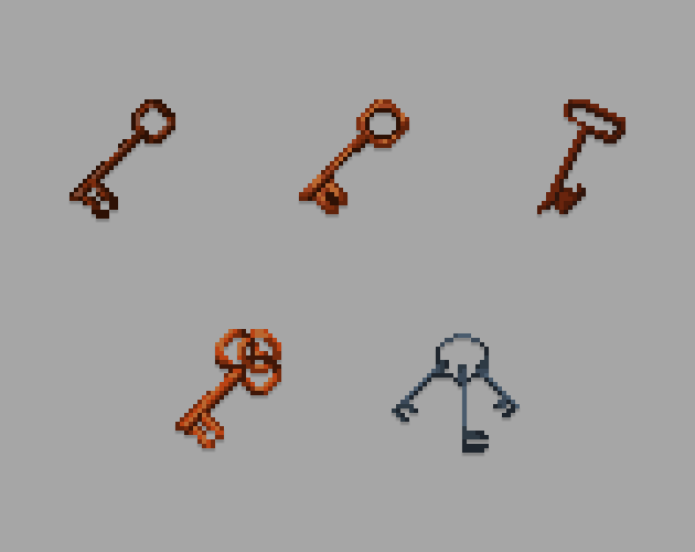 Soulslike Pixel Art Icons - Keys by SpellSoft Pixel