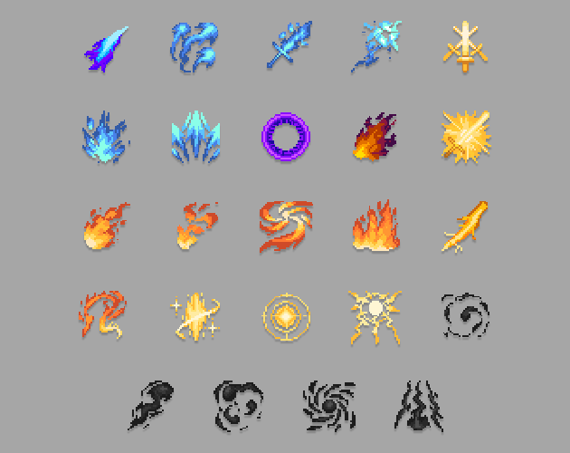 Soulslike Pixel Art Icons - Spells by SpellSoft Pixel