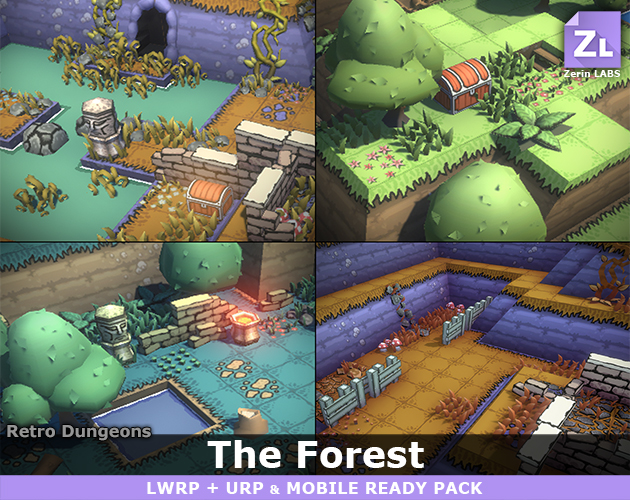 Lowpoly modular dungeon : The Forest by ZerinLABS