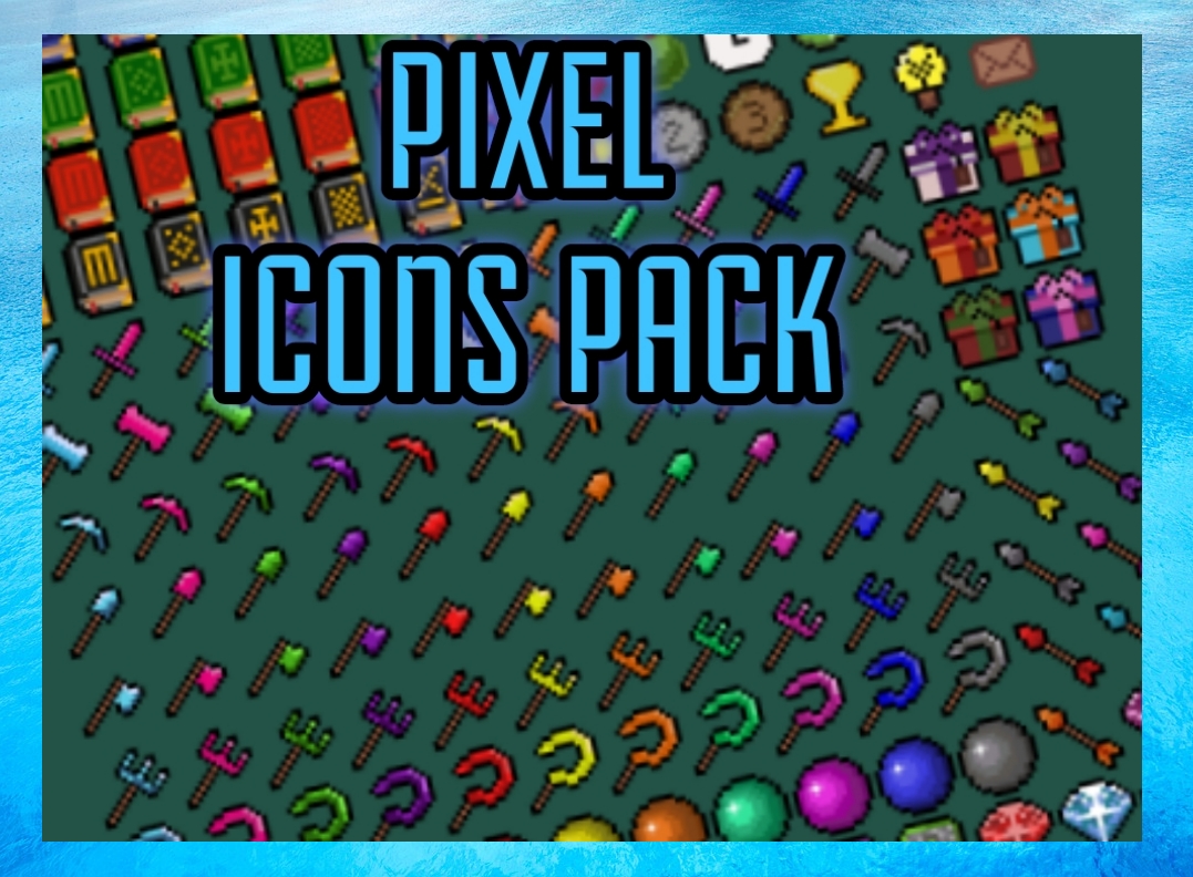 Pixel icons - Books, Swords, Axes and more (about 200 icon) by theyochi