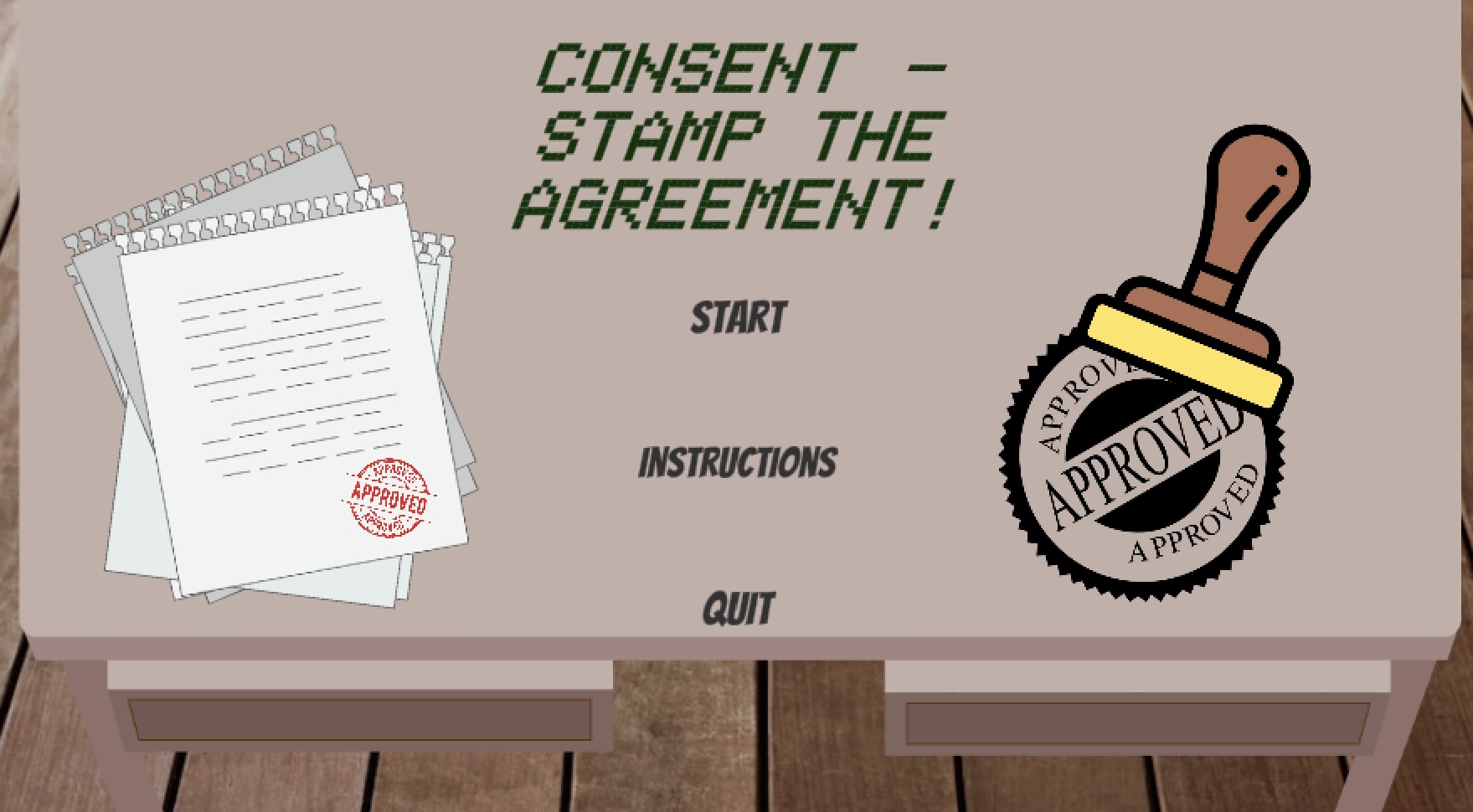 Consent - Stamp The Agreement by Yi Zhou for DATT 4300 - 2300 - itch.io