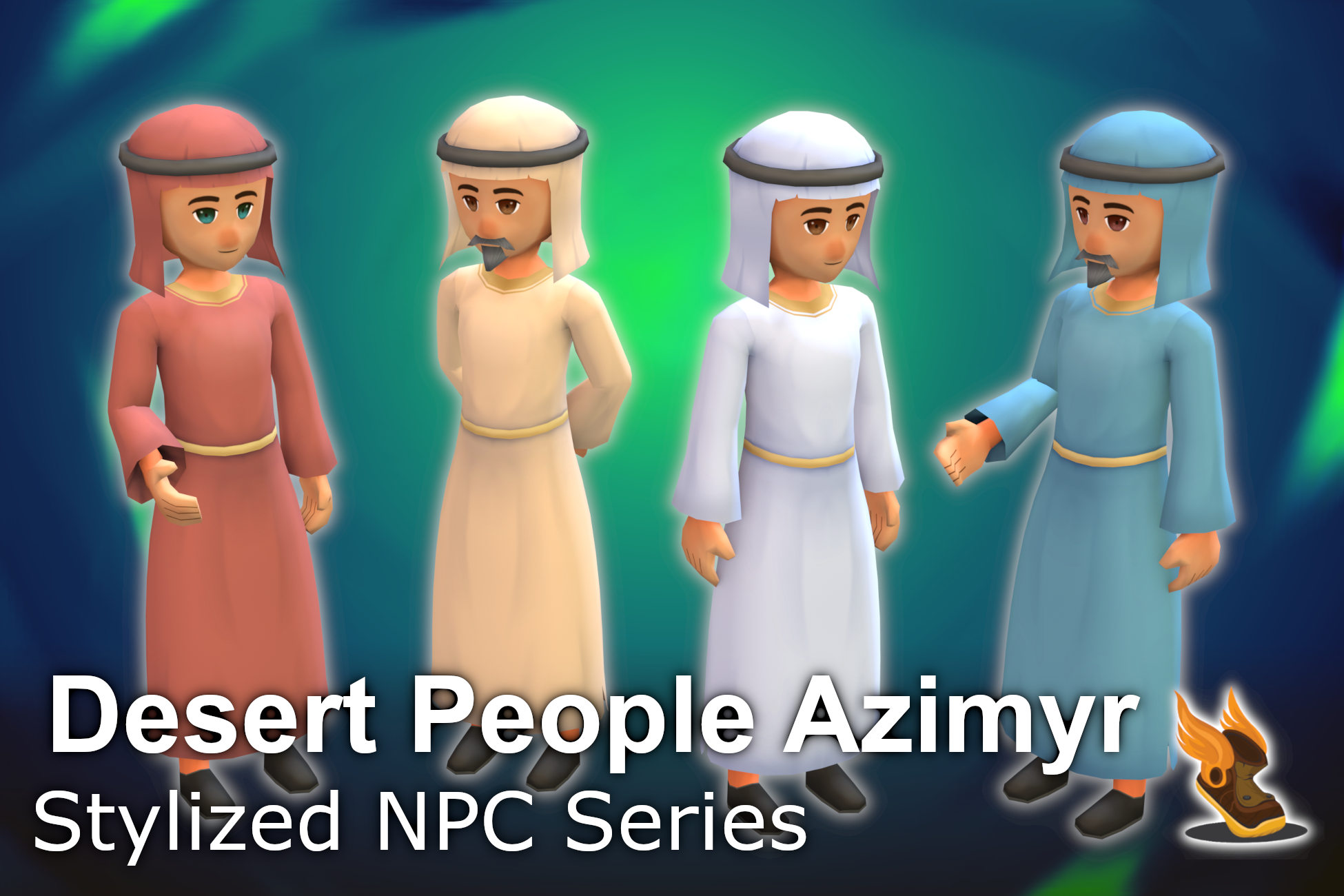 Stylized NPC - Desert People Azimyr by WingedBootsStudio