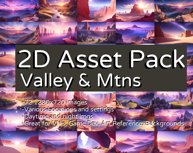 Valley and Mountains 2D Asset Pack by Straw Lion