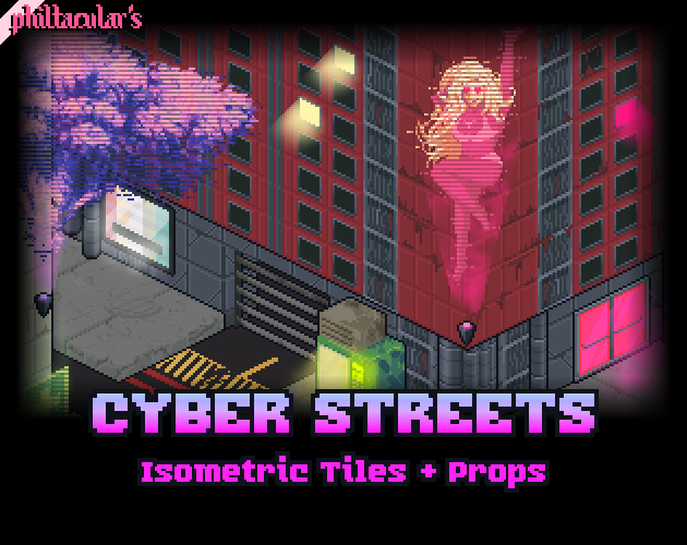 Cyber Streets Isometric Assets by philtacular