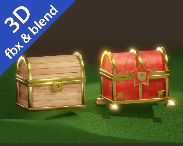Stylized treasure chest 3D by acmgame