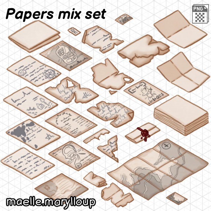 Papers mix (HD assets) decor by MaelleMarylloup