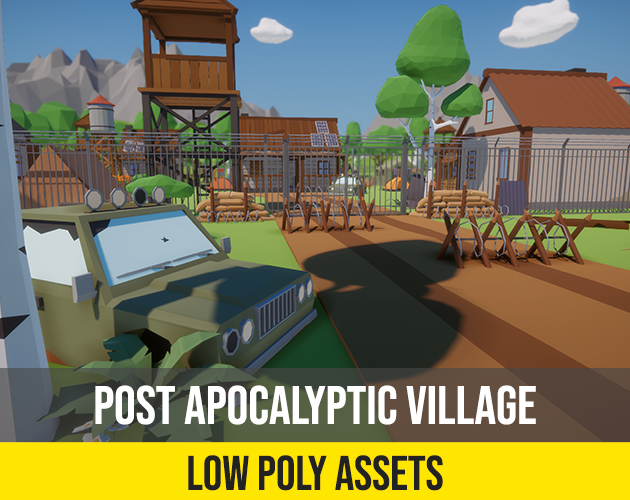 Low Poly Post Apocalyptic Village by JustCreate3D