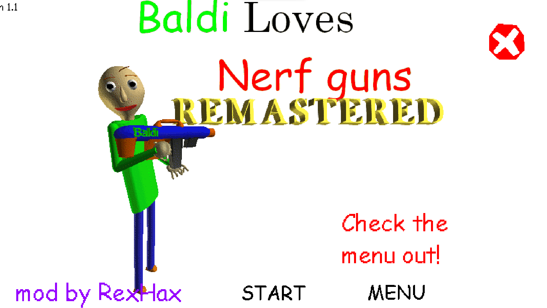 Baldi Loves Nerf Gun by LUCASGROSSEBOITE
