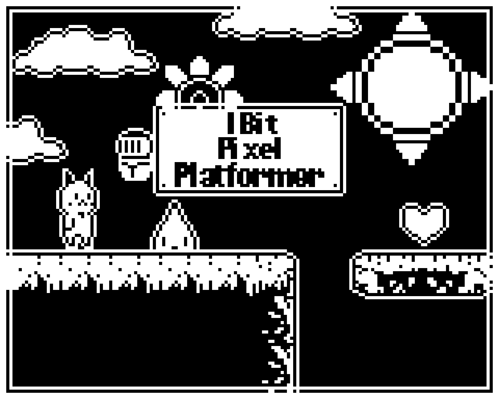 Free 1Bit Pixel Platformer - Asset Pack by JIK-A-4