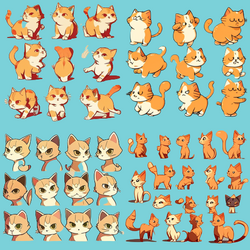 Children Cat Sprites by BiGamesTycoon