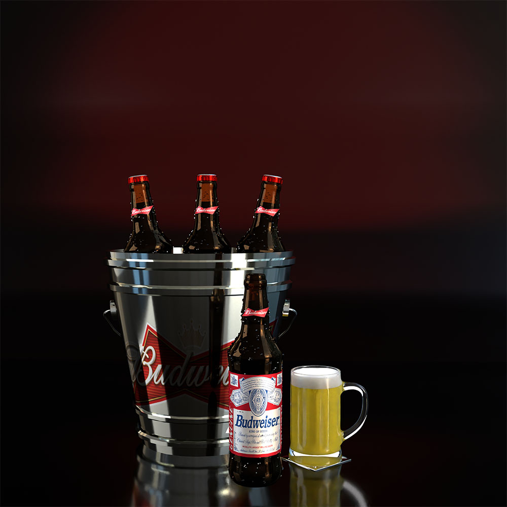 3D Objects for Studio Budweiser Beer Bottles by SimpleDesigner