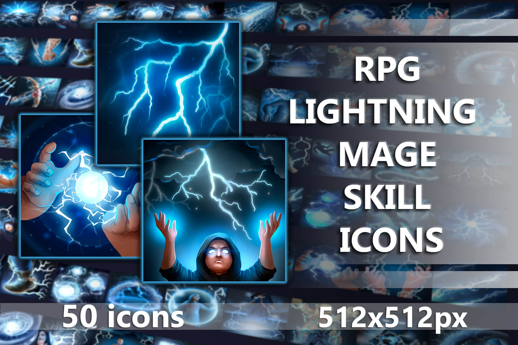 Lightning Mage Skills by Free Game Assets (GUI, Sprite, Tilesets)