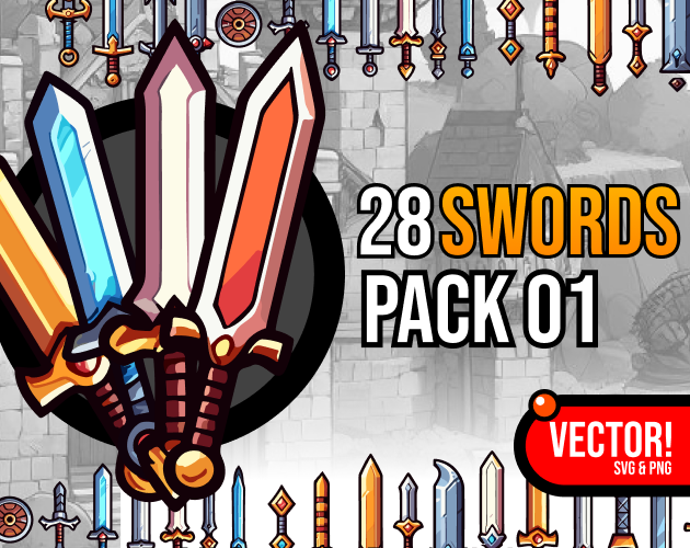 Sword Pack - 28 Swords [VECTORIZED] by enryque